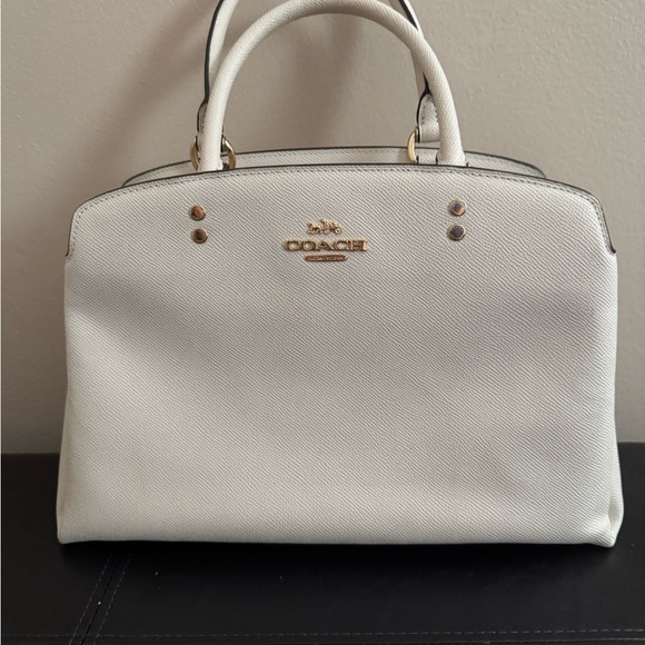 Coach | Bags | Coach Ivory Leather Satchel | Poshmark